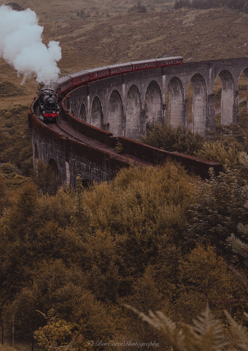 Hogwarts Express Digital Print - Jacobite Train Art, Scottish Railway ...