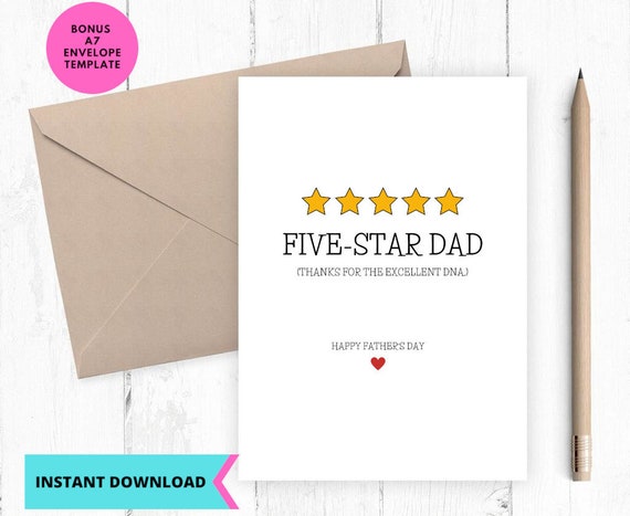 Printable Card Funny Fathers Day Card Happy Fathers Day DAD - Etsy