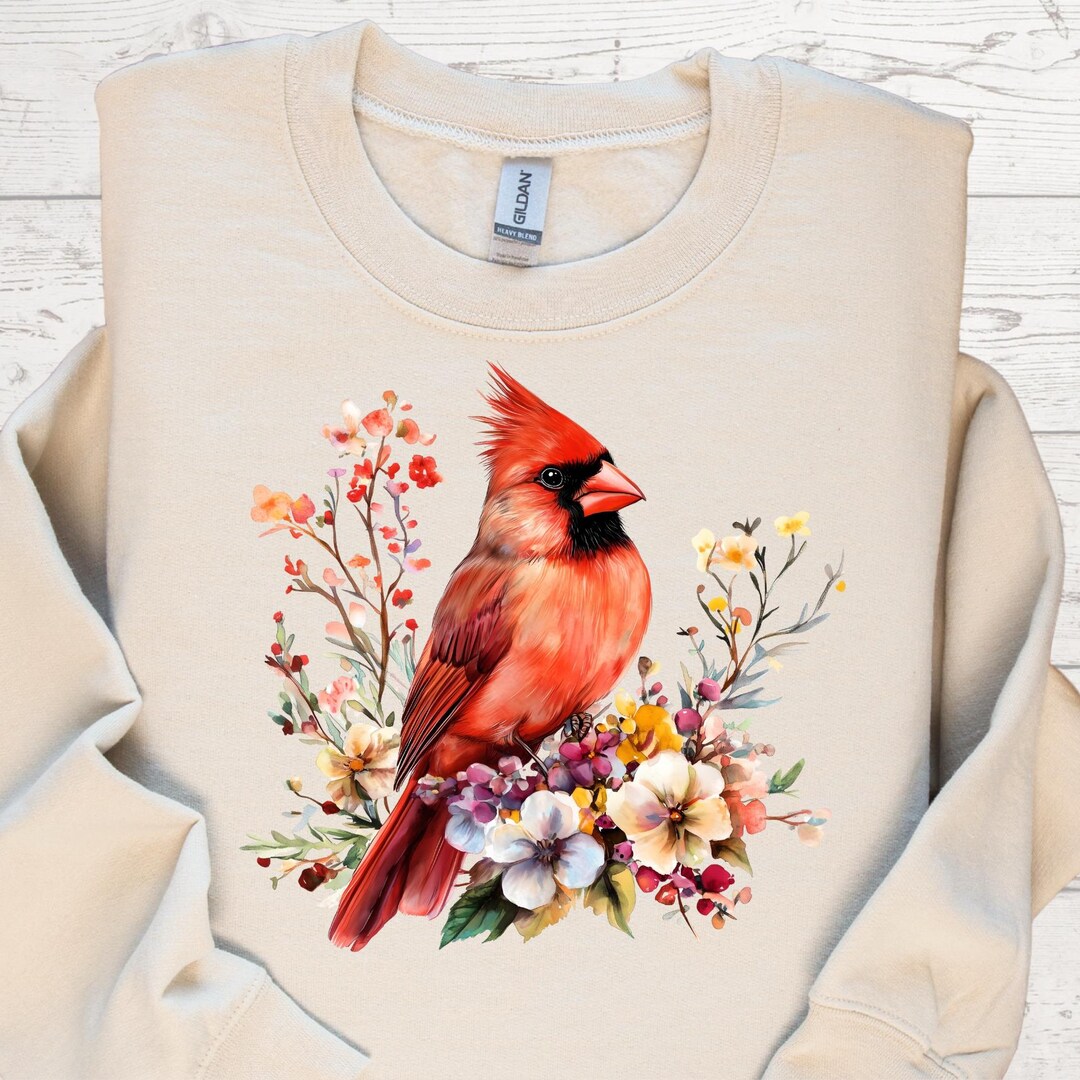 Red Cardinal PNG – Bird Sublimation Clipart , Floral Birds Sublimation ...