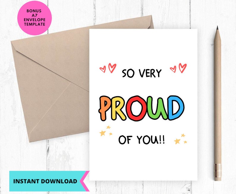 Printable Congratulations Card, Well Done Card, Proud of You Card ...