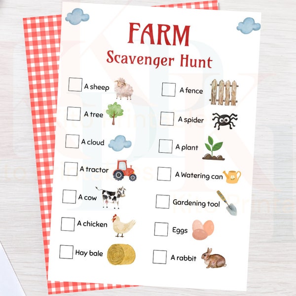 Farm Scavenger Hunt - Etsy