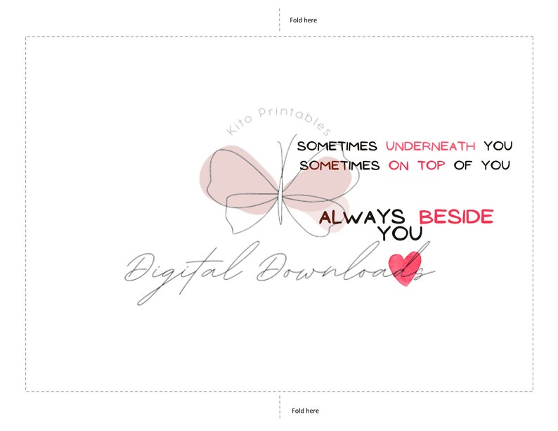 Printable Love Card I Love You Card Always Beside You Card - Etsy