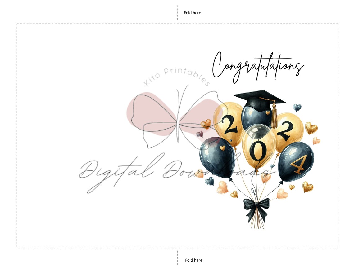 Printable Graduation Card, 2024 Graduated Card, Congratulations Card ...