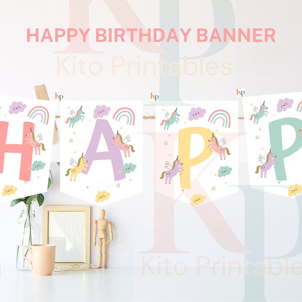 Unicorn Party Banner - Etsy