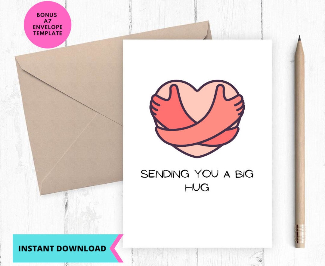 Printable Sympathy Card, Sorry Card, Sending You a Big Hug Card ...