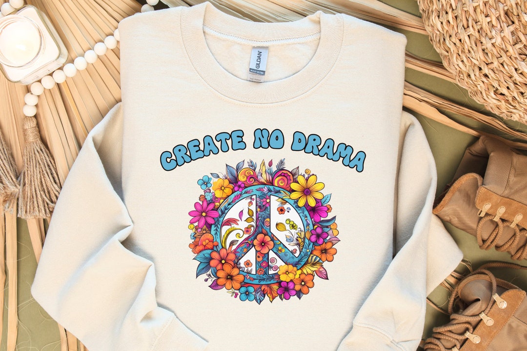 Retro Png, Floral Peace Sign Png, Hippie Sublimation Design, Create No ...