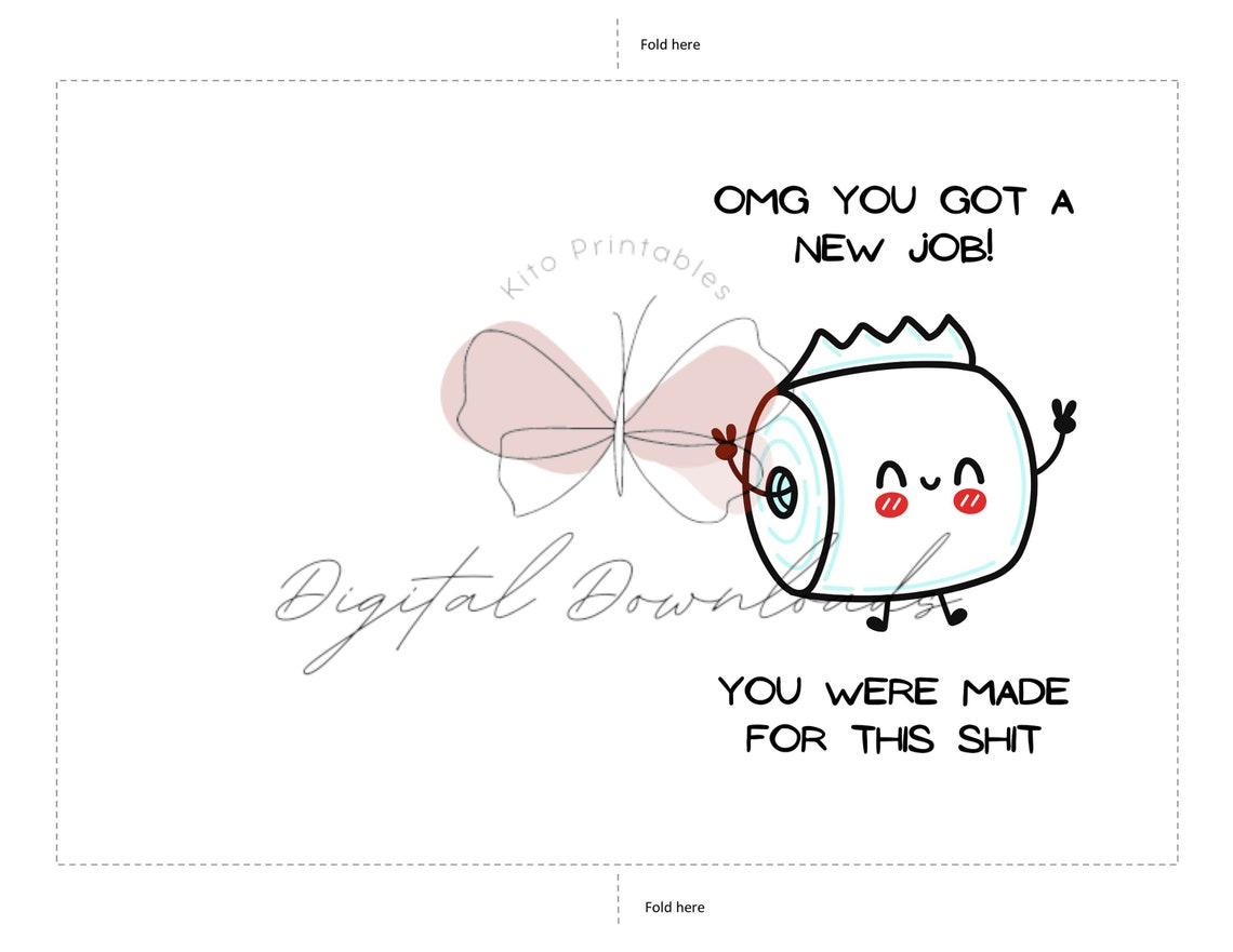 Funny New Job Card: Toilet Paper Pun (digital Download) - Etsy