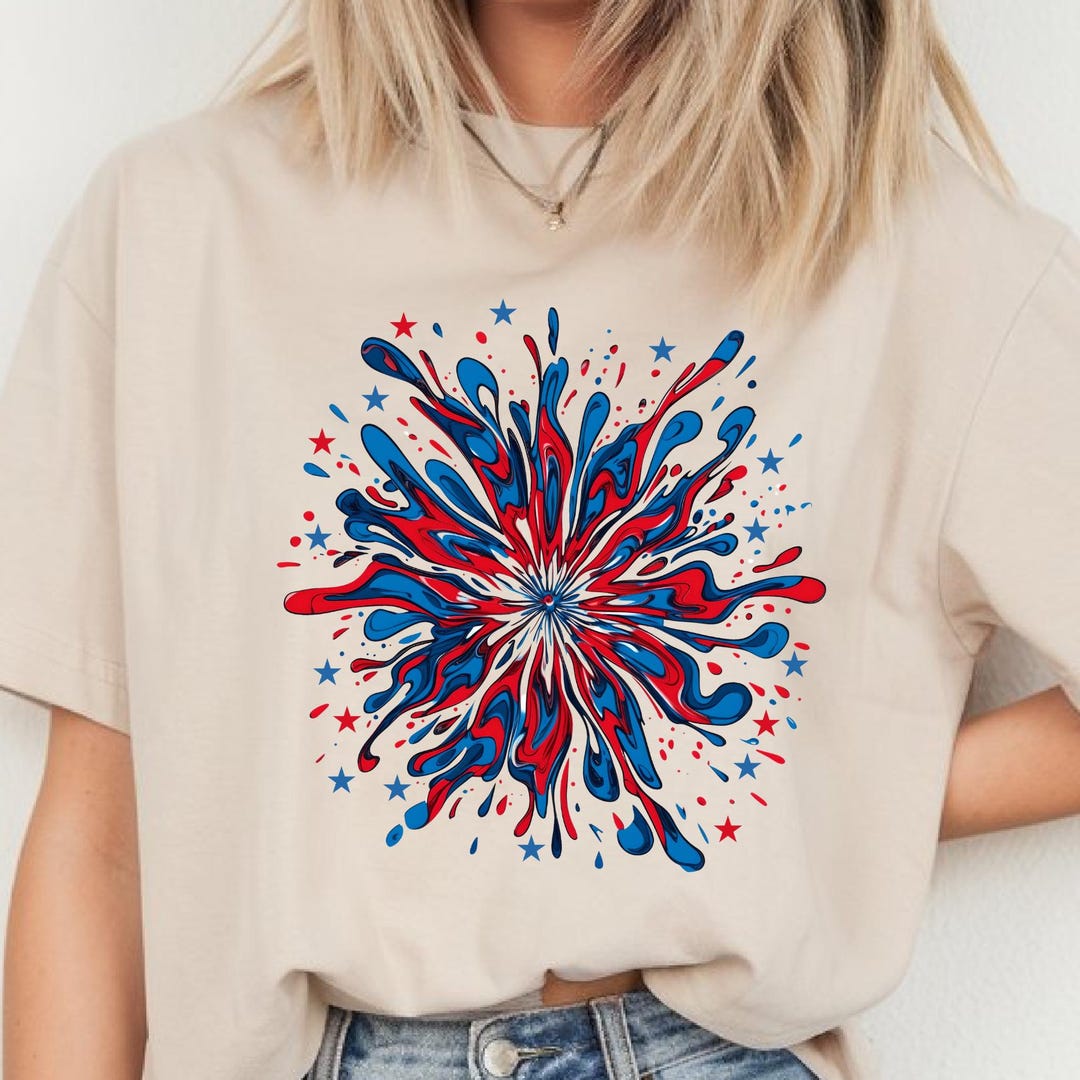 4th of July Firework PNG Clipart | Red White and Blue Starburst ...