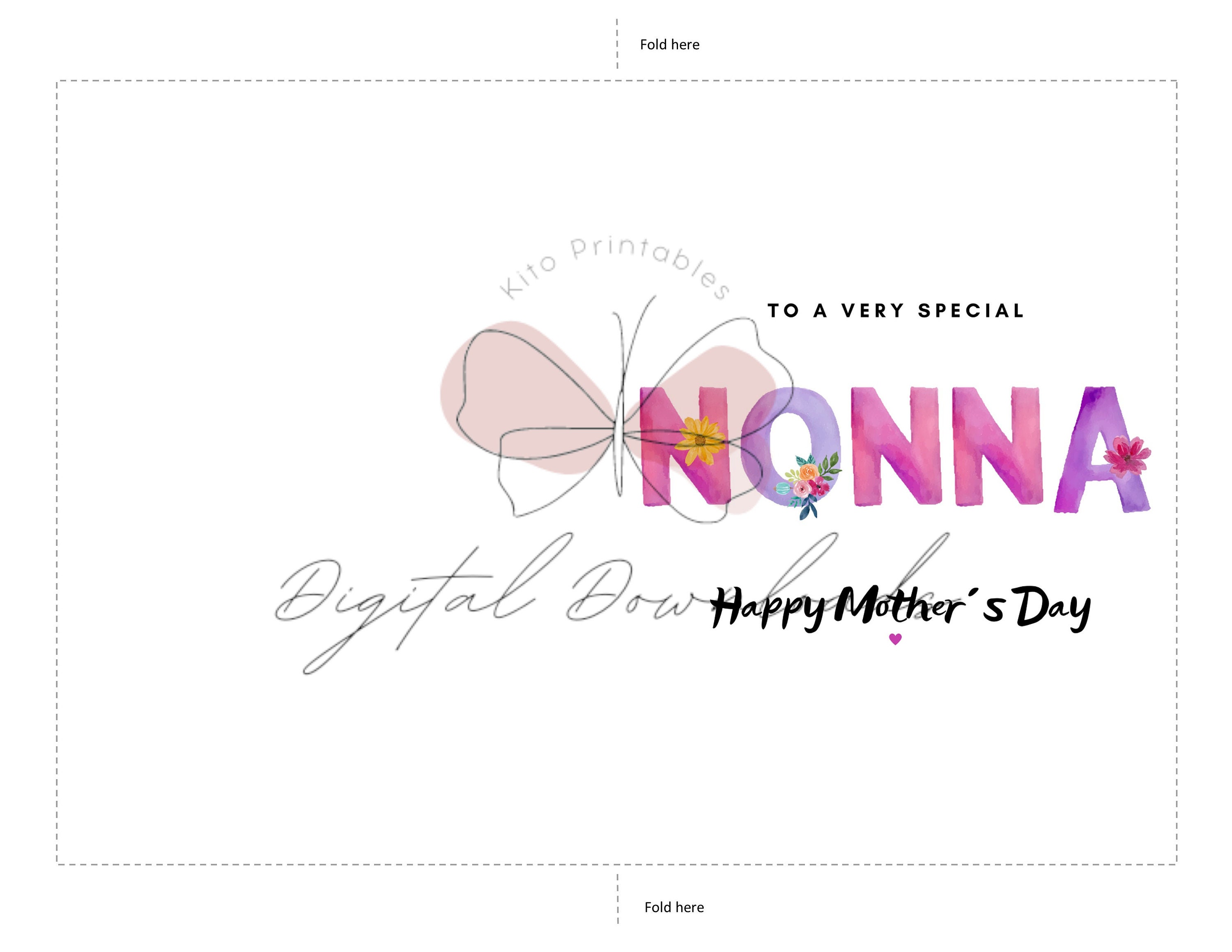 Printable Mothers Day Card, Card for Grandma, for Nonna, Digital Card ...
