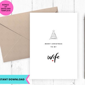 Printable Christmas Card for Wife Christmas Card Instant - Etsy