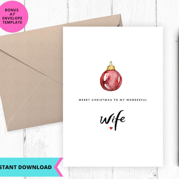 Wife Christmas Card - Etsy