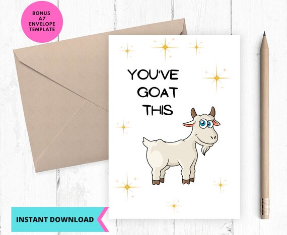 Printable Sympathy Card Sorry Card You Goat This Card - Etsy