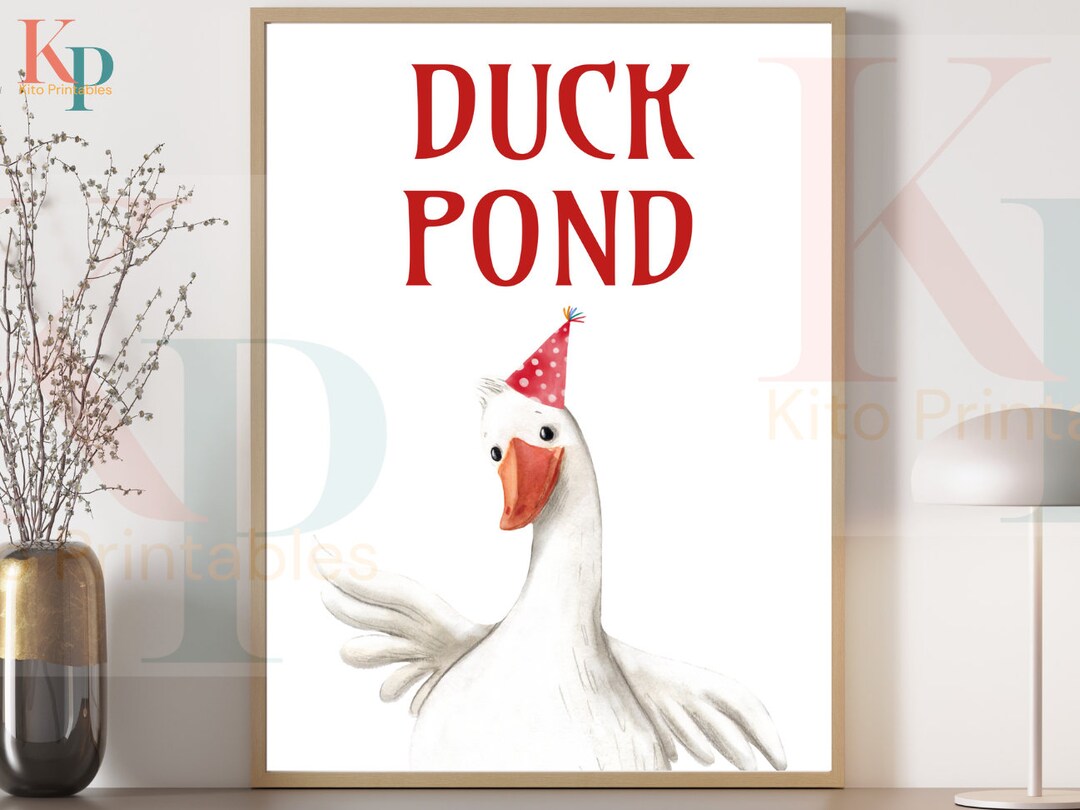 Duck Pond Sign Farm Party Barn Animals Birthday Sign Instant Download ...