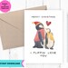 Printable Christmas Card, Penguin Christmas Card , I Love You Card ...