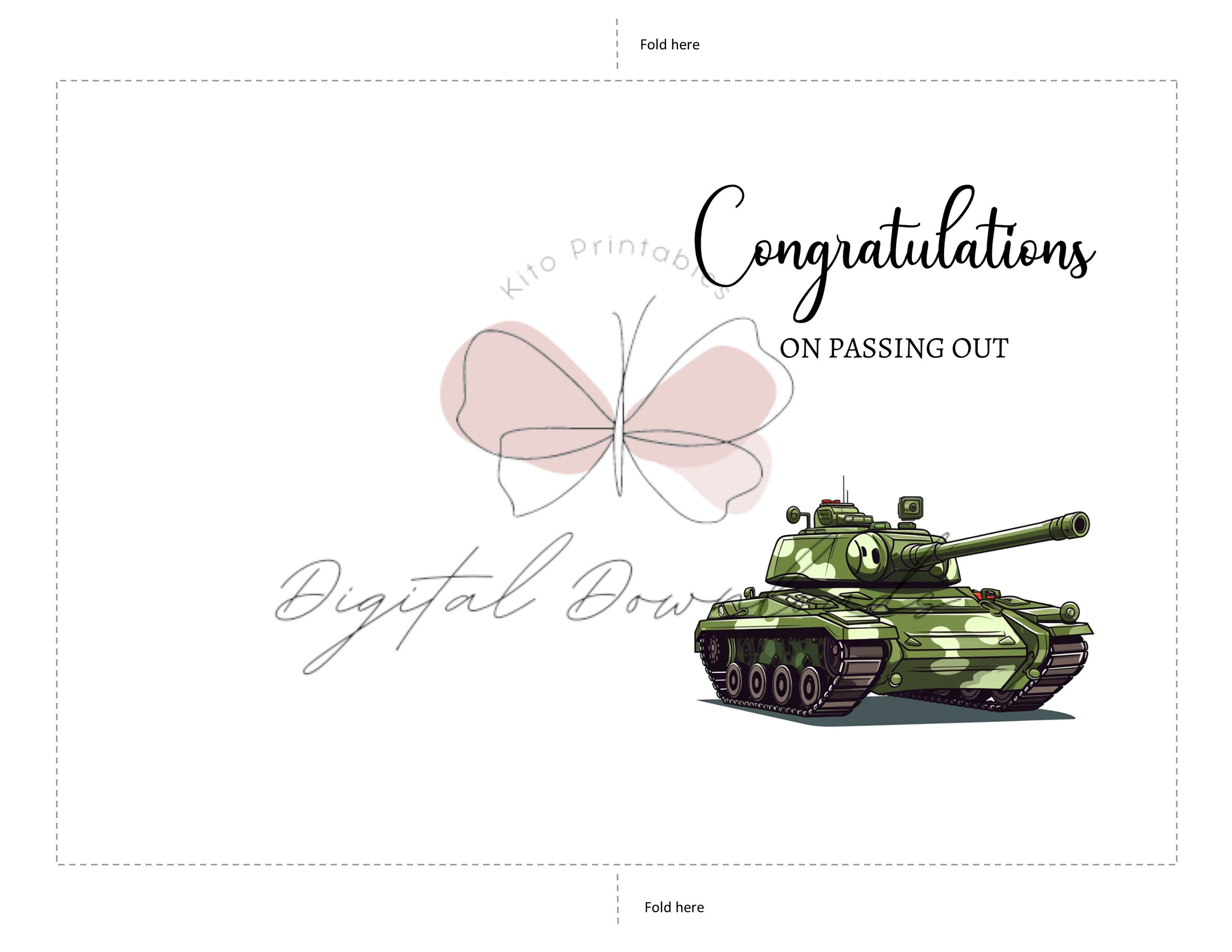 Printable Military Card, Army Card, Army Passing Out, Congratulation on ...