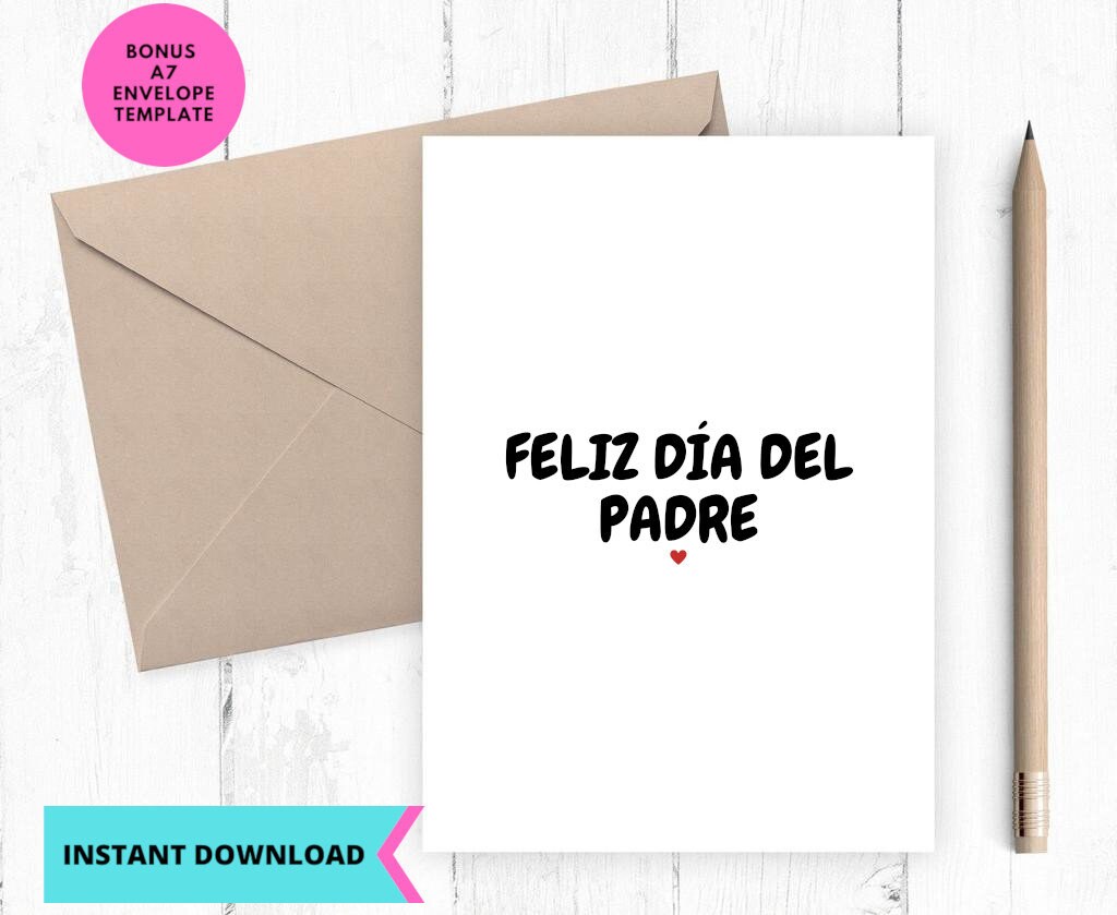 Printable Card Spanish Fathers Day Card Feliz Dia Del Padre - Etsy