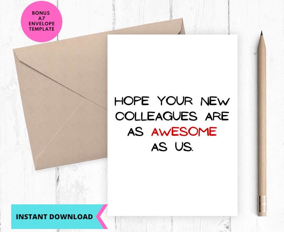 Printable New Job Card, New Colleagues Card, Instant Download ...