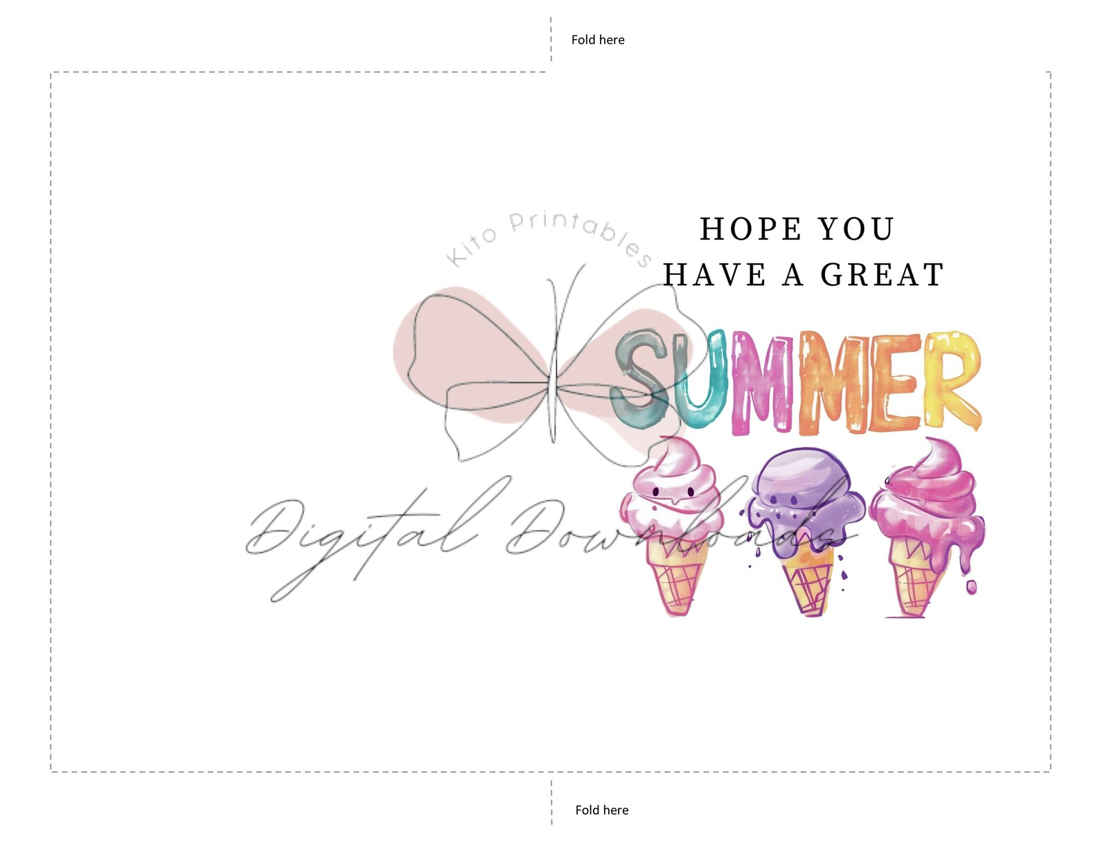 Printable Summer Card, End of School, Hope You Have a Great Summer Card ...