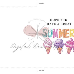Printable Summer Card, End of School, Hope You Have a Great Summer Card ...