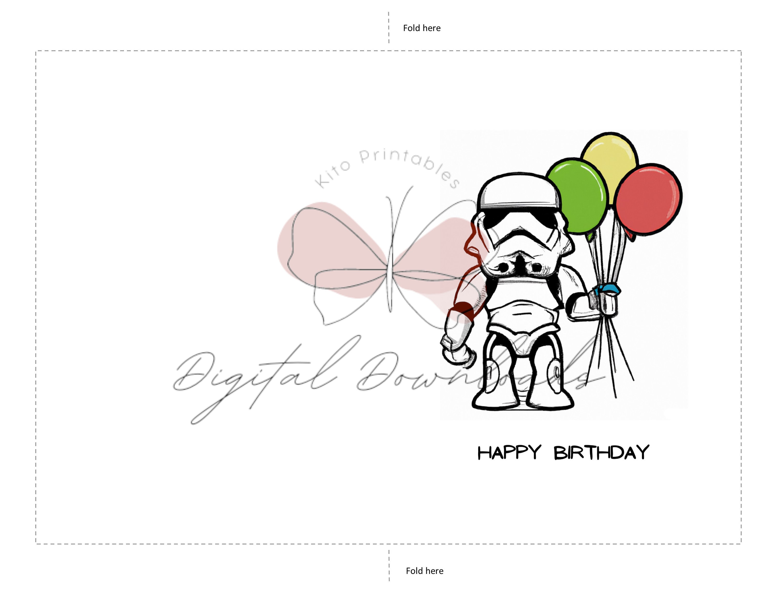 Stormtrooper Birthday Card: Printable Greeting Card (digital Download ...