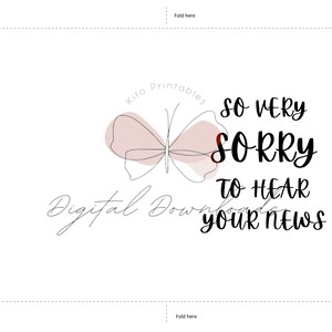 Printable Sympathy Card, Sorry Card, Sorry to Hear Your News Card ...