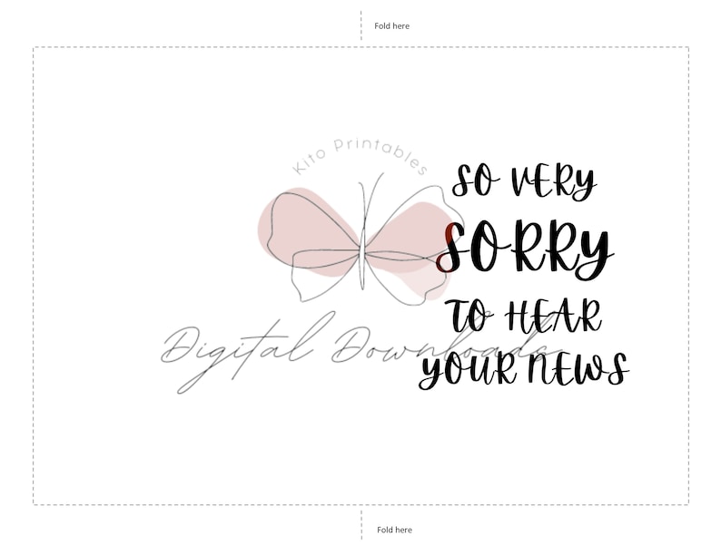 Printable Sympathy Card Sorry Card Sorry to Hear Your News - Etsy