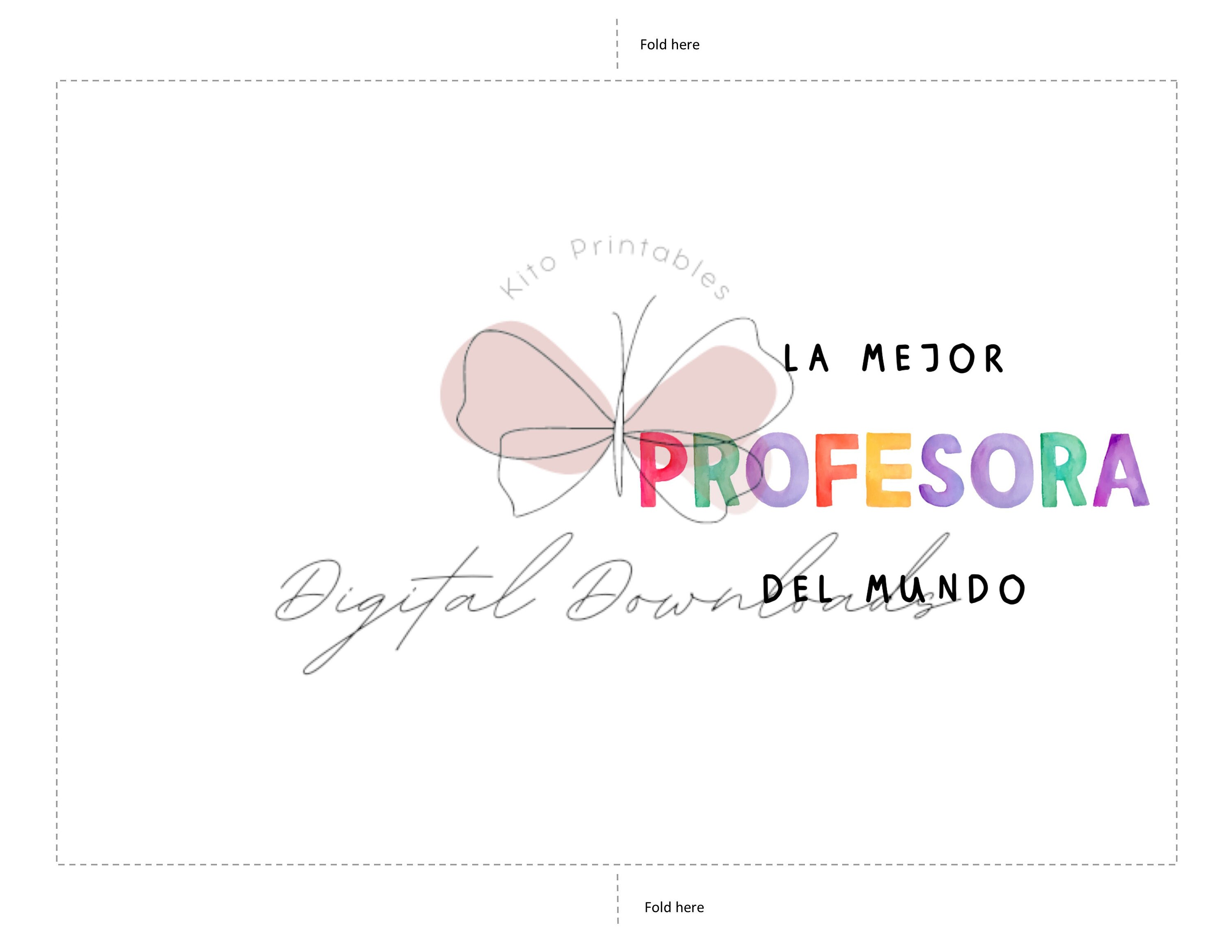 Printable Teacher Card, Thank You Teacher Card, Spanish Teacher Card ...