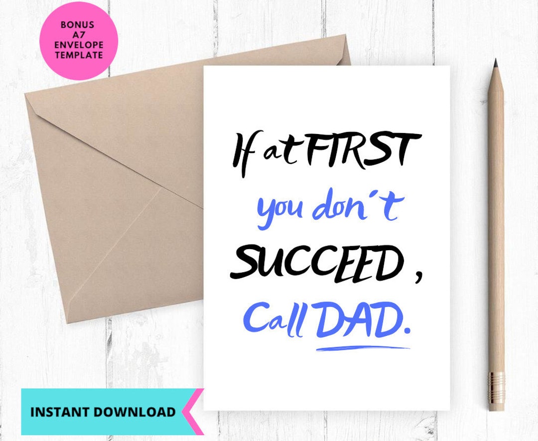 Printable Card, Funny Fathers Day Card, Call DAD, Greeting Card ...