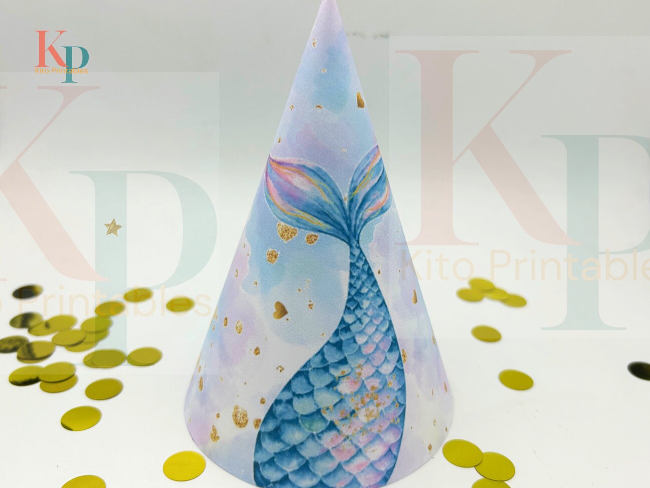 Printable Mermaid Birthday Party Hats Birthday Party Digital Under the ...