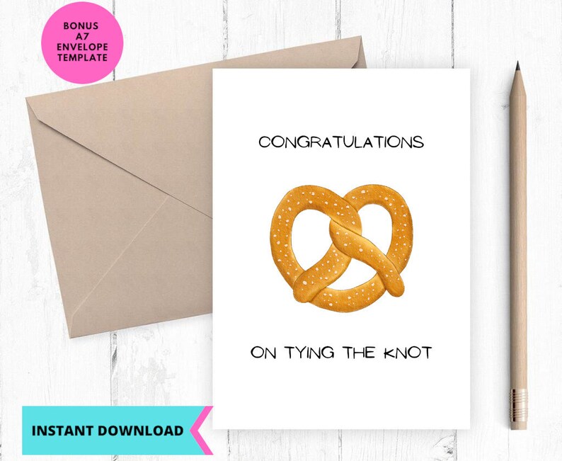Printable Wedding Card, Printable Wedding Card, TYING THE KNOT Card ...