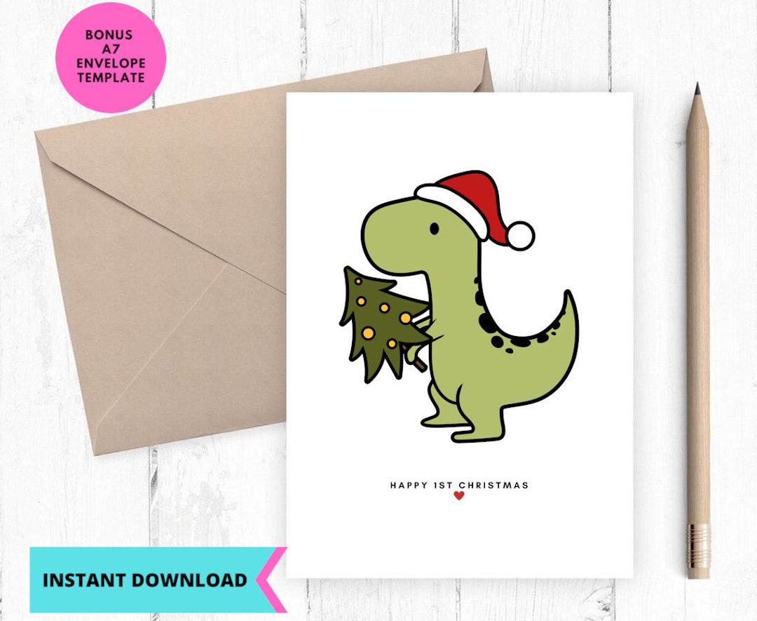 Printable Christmas Card, First Christmas Card Baby, Instant Download ...