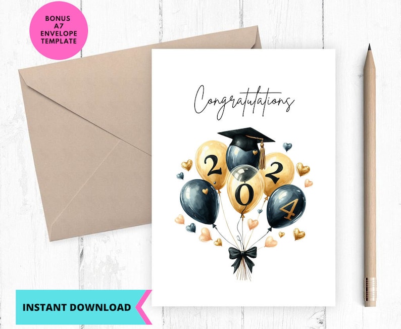 Printable Graduation Card, 2024 Graduated Card, Congratulations Card ...