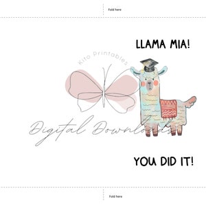 Printable Funny Graduation Card, Graduated Card, Cute Llama Card ...