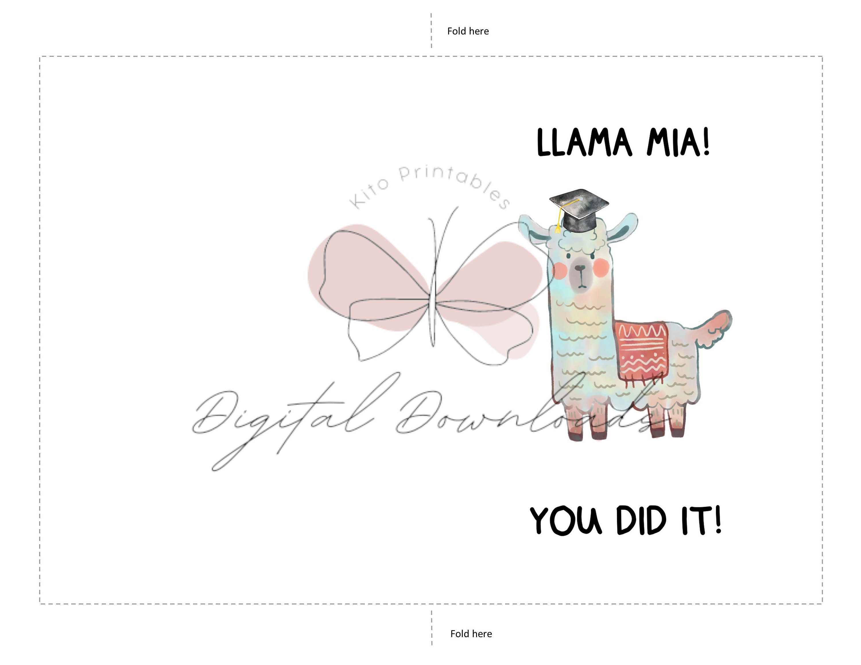 Printable Funny Graduation Card, Graduated Card, Cute Llama Card ...
