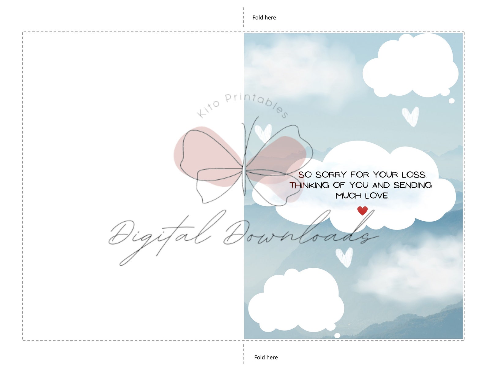 Printable Sympathy Card Sorry Card Sorry for Your Loss Card - Etsy