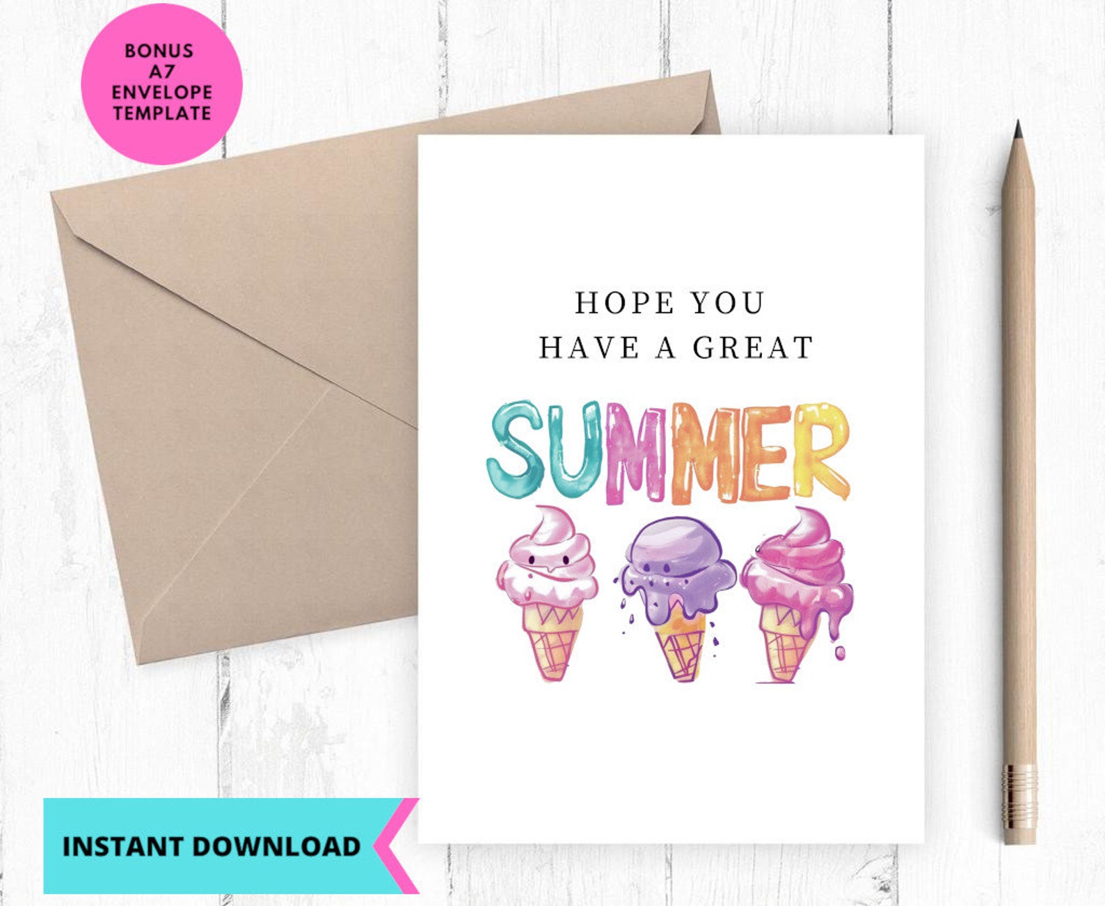 Printable Summer Card, End of School, Hope You Have a Great Summer Card ...
