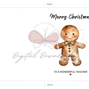Printable Christmas Card, Merry Christmas, Gingerbread Man, Wonderful ...