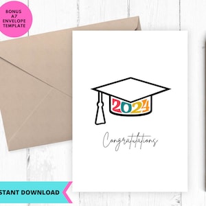 Printable Graduation Card, 2024 Grad Card, Simple Graduation Card ...