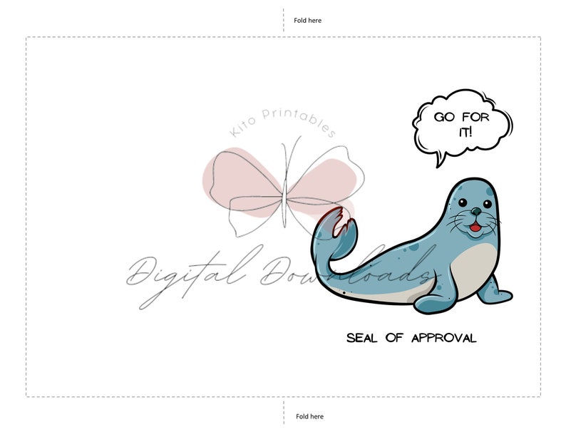 Printable Approval Card, Seal of Approval Card, GO for It Card, Instant ...