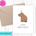 Printable Birthday Card, Capy Birthday Card, Greeting Card, Printable ...