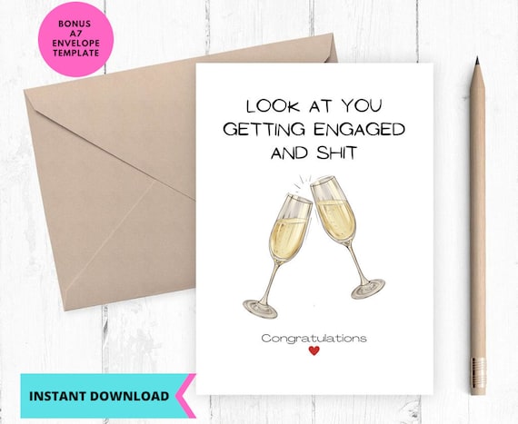Printable Engagement Card Printable Engagement Card - Etsy