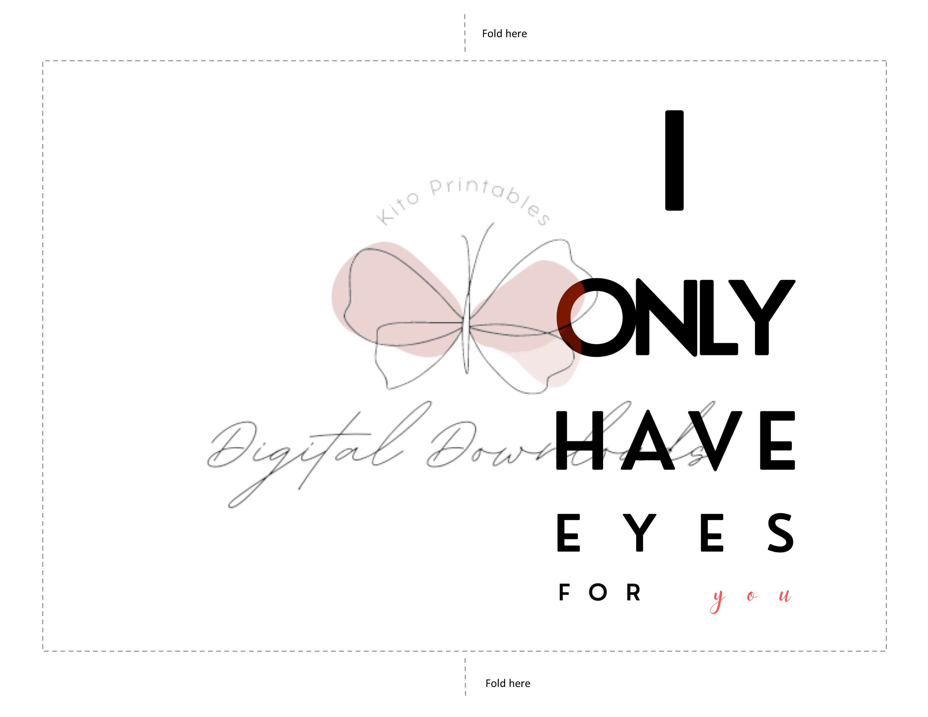 Printable Love Card, I Only Have Eyes for You Card, Valentines Card ...