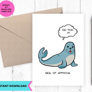 Printable Approval Card, Seal of Approval Card, GO for It Card, Instant ...