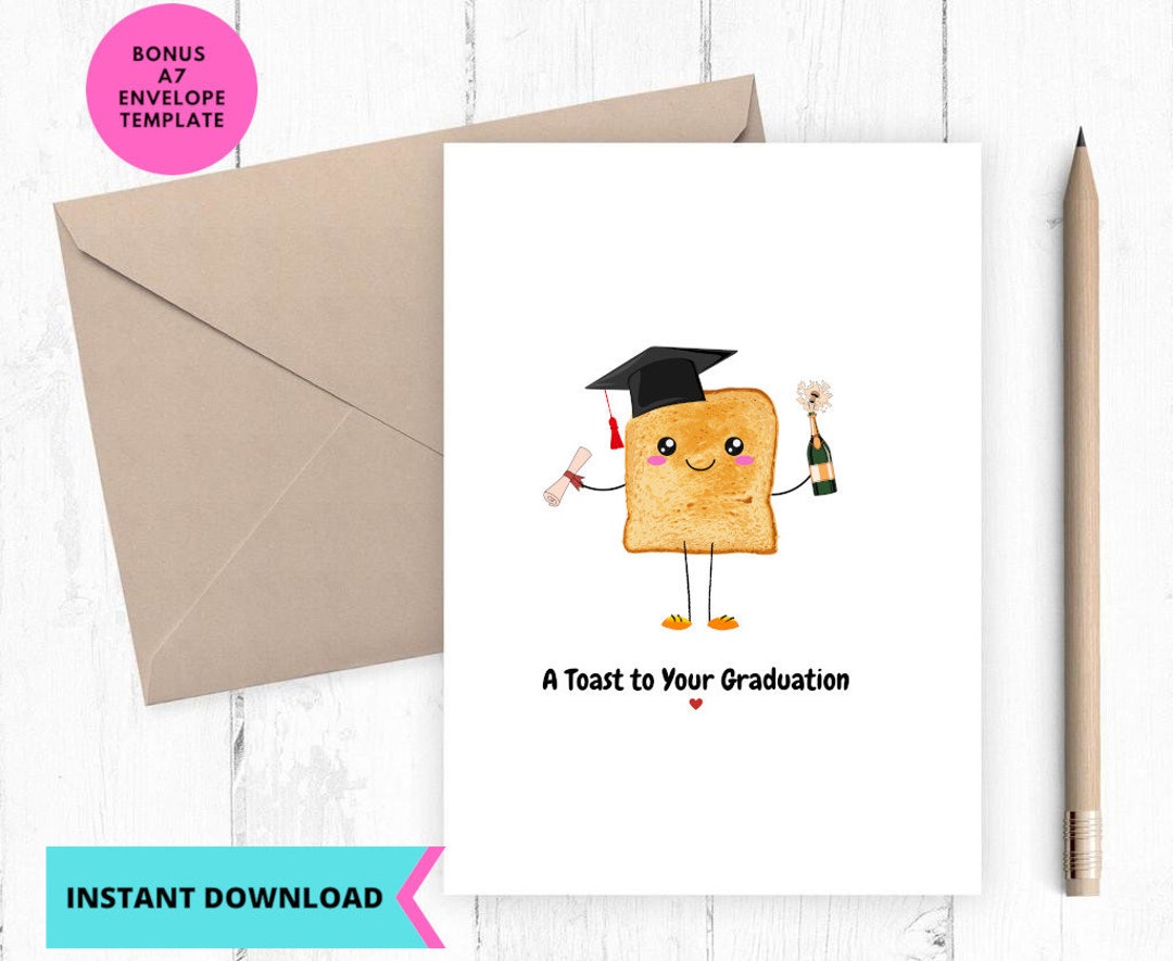 Printable Graduation Card, Grad Card, a Toast to Your Graduation ...