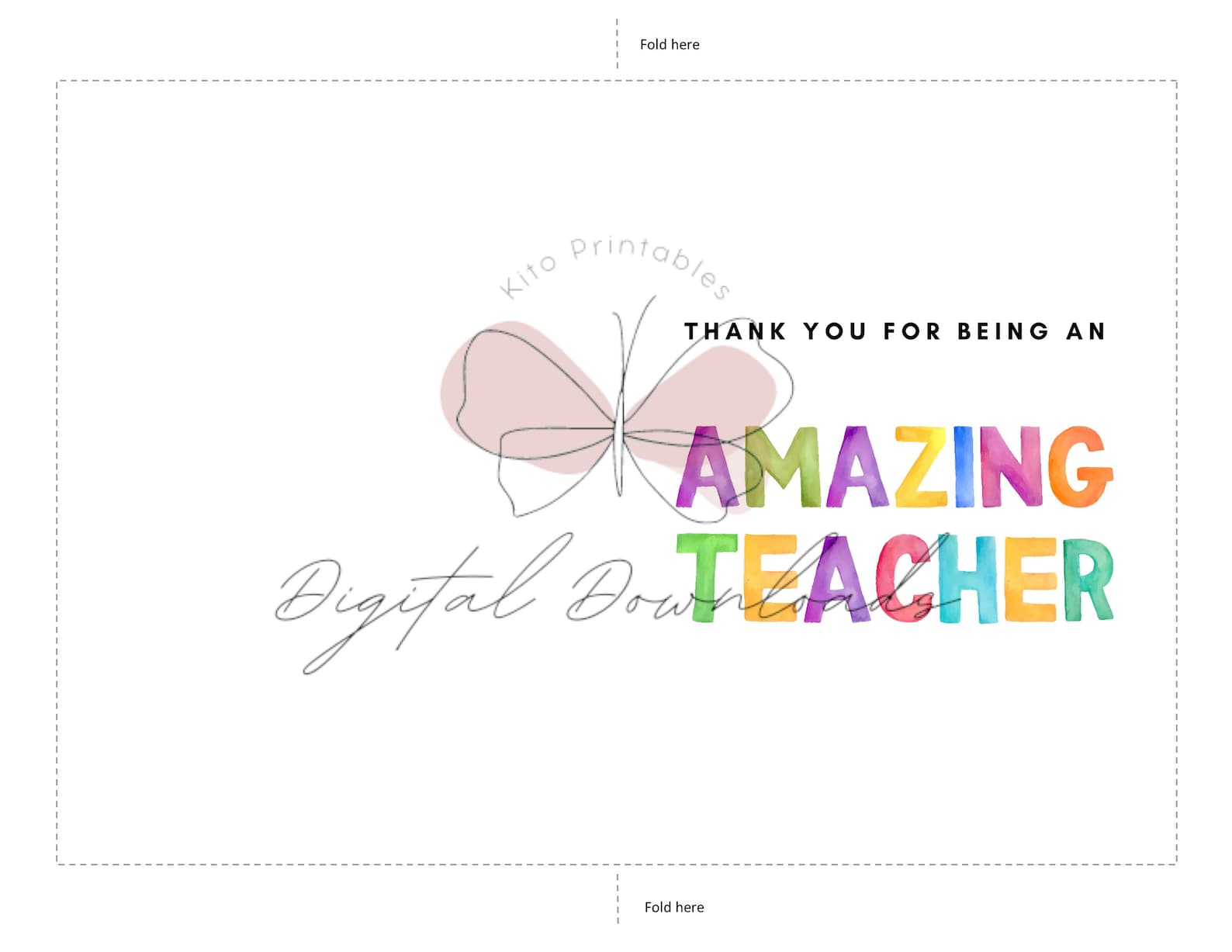 Printable Teacher Card, Thank You Teacher Card, Amazing Teacher Card ...