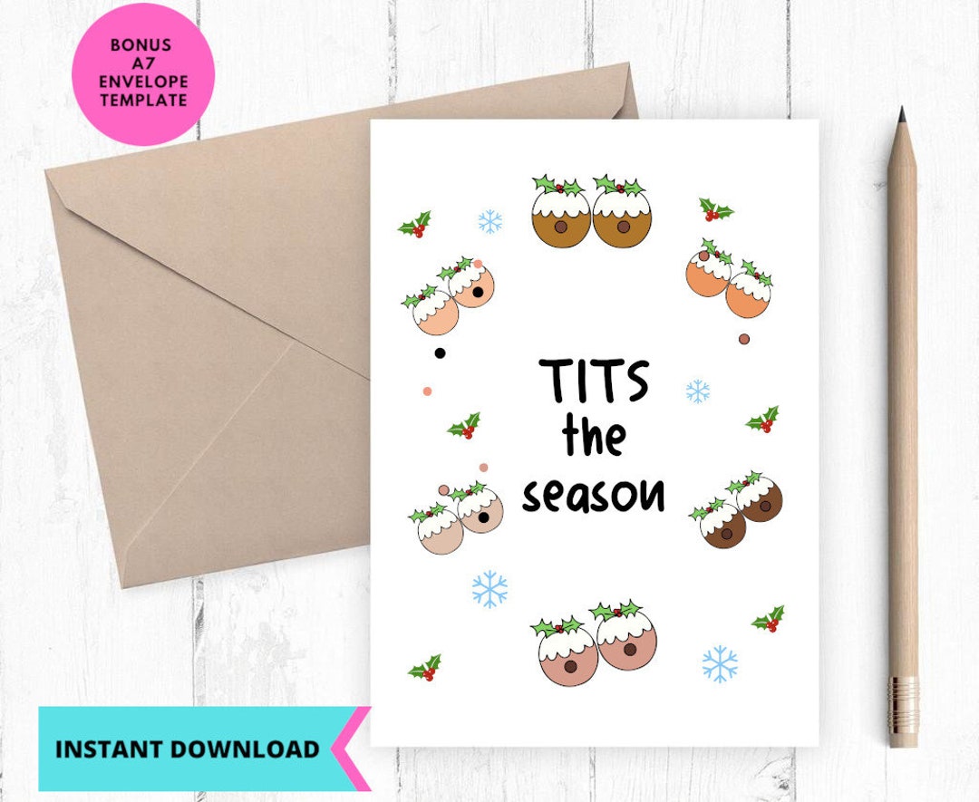 Printable Christmas Card, Christmas Card, Merry Christmas, Tits the ...