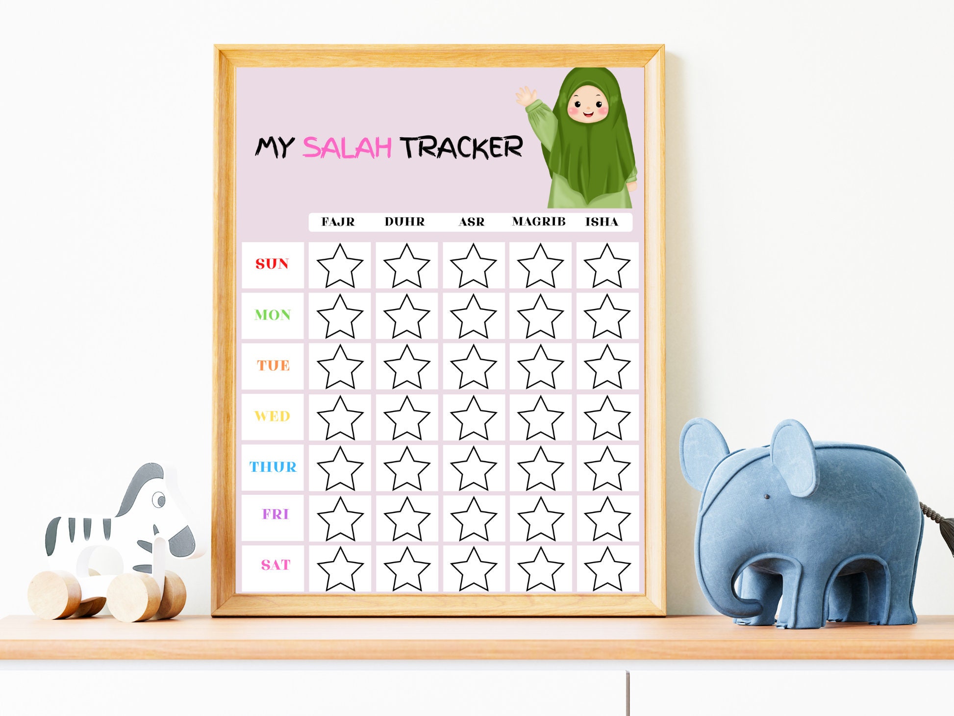 Printable Prayer Tracker for Kids, Salah Check List for Muslim Kids ...