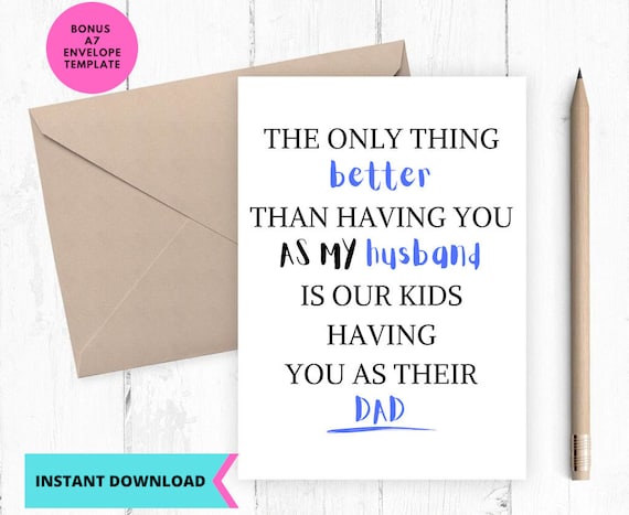 Printable Card Funny Fathers Day Card Happy Fathers Day From - Etsy