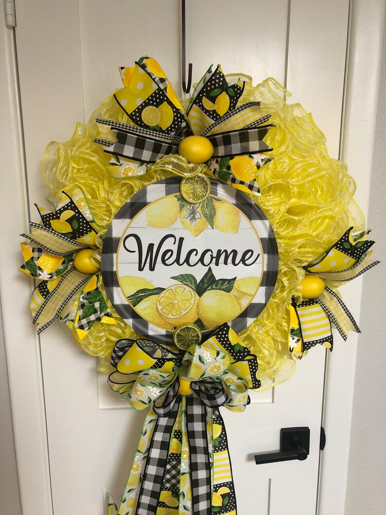 Lemon WELCOME Wreath - Etsy