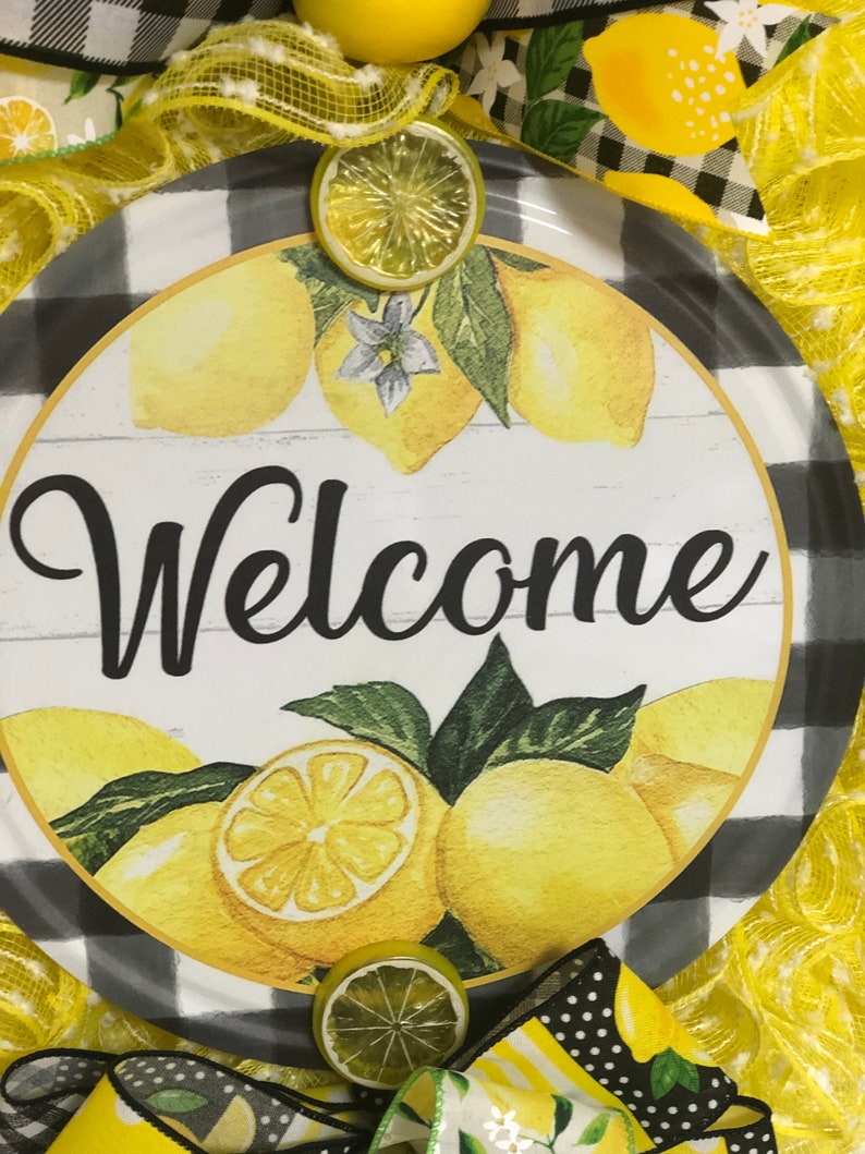 Lemon WELCOME Wreath - Etsy